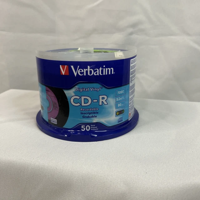 VERBATIM CD-R DISCS 700MB/80min 52x Spindle Silver 50/Pack 94691 $17.99 ...