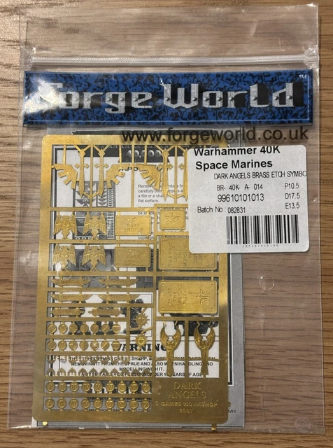 FORGEWORLD 40K DARK Angels Brass Etch Symbols Space Marines oop rare ...