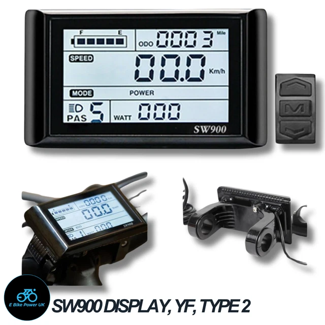 SW900 LCD DISPLAY Control Panel 36V48V52V72V EBike Electric Bicycle ...