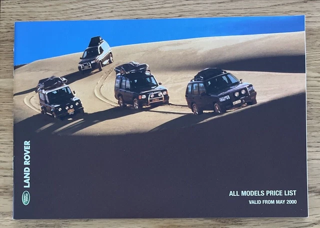 LAND ROVER ALL Models Price List valid from May 2000. UK brochure. £2. ...