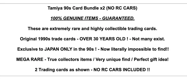 TAMIYA JAPAN VINTAGE RARE Trading Card Bundle Race Racing RC Car Retro ...