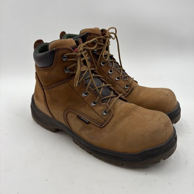 RED WING 2240 Waterproof Steel Toe Work Boots Brown Leather Mens Size ...