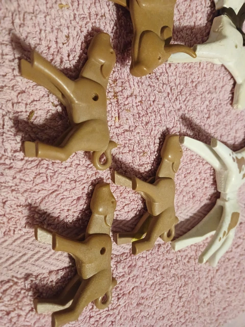 GROS LOT ANIMAUX Geobra Playmobil Vache VEAU Chevaux Western Acw ...