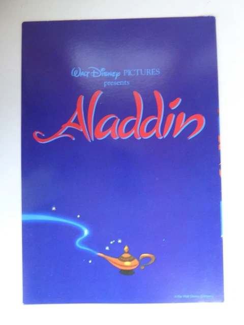 WALT DISNEY PICTURES Aladdin U.K. Release Press Kit Card Booklet 1992 £ ...