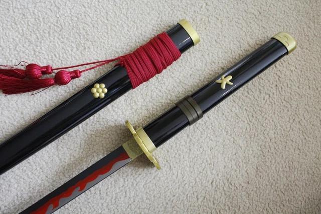 S0569 ANIME ONE Piece Roronoa Zoro Kozuki Oden Enma Sword Red Flame ...