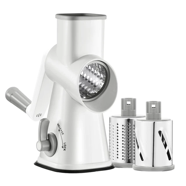 ROTARY CHEESE GRATER,VEGETABLE Grater for Kitchen with Three ...