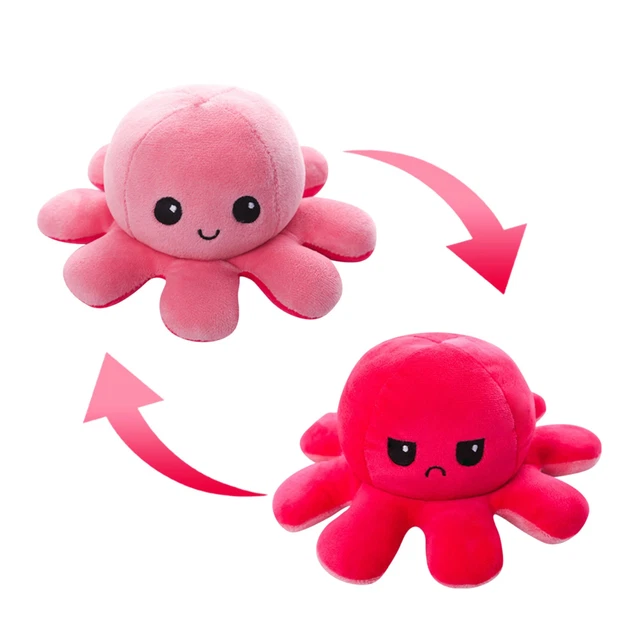 20CM TWO-SIDED OCTOPUS Plush Toys Cuddly Reversible Plushie Kids ...