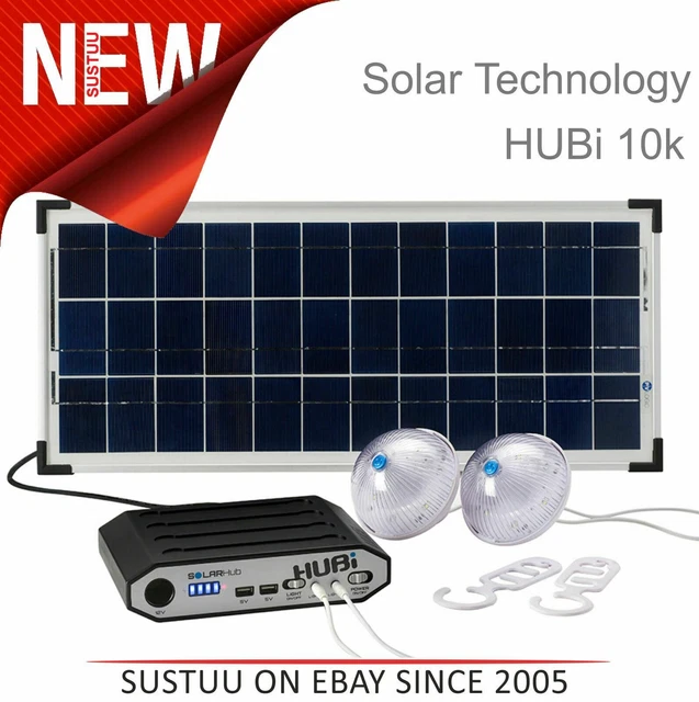 SOLAR TECHNOLOGY HUBI 10K Solar Power Lighting Kit with Adapter ...