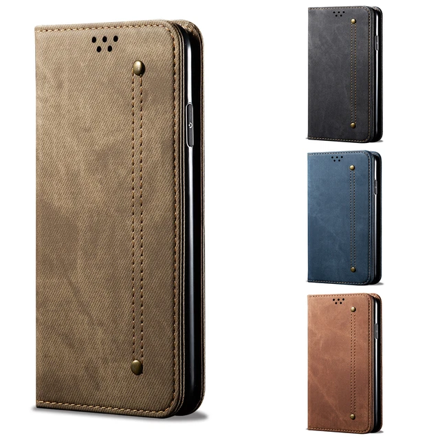 PHONE CASE COVER for Vivo X100 S18 V29 S17 Canvas Denim Leather Flip ...