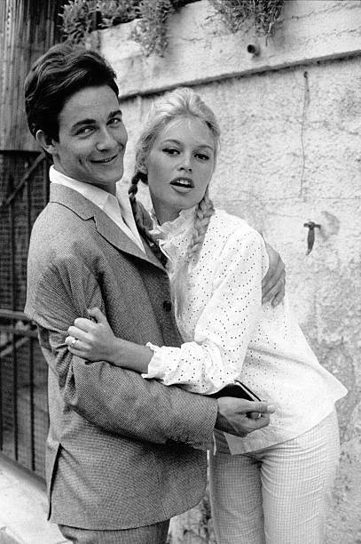 ACTRESS BRIGITTE BARDOT with her husband Jacques Charrier in 1960 OLD ...