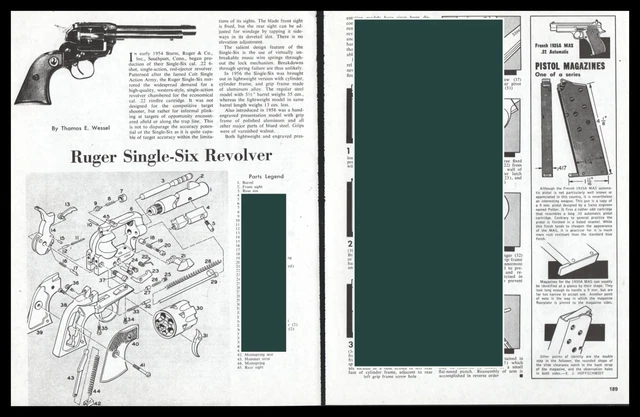 RUGER SINGLE-SIX REVOLVER Exploded View Parts Disassembly Assembly ...