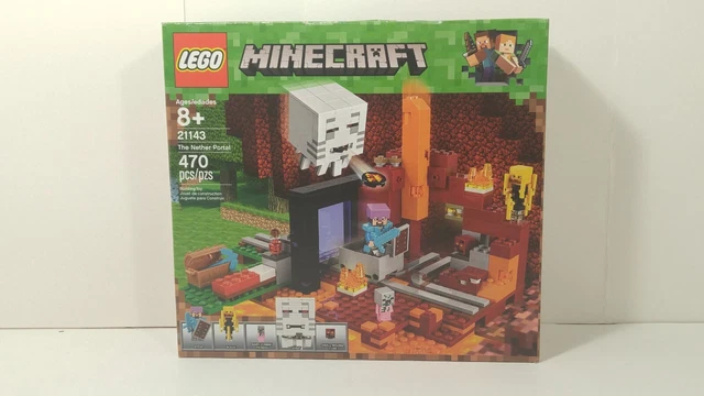 LEGO MINECRAFT 21143 The Nether Portal - 470 pcs - Steve Blaze Ghast ...