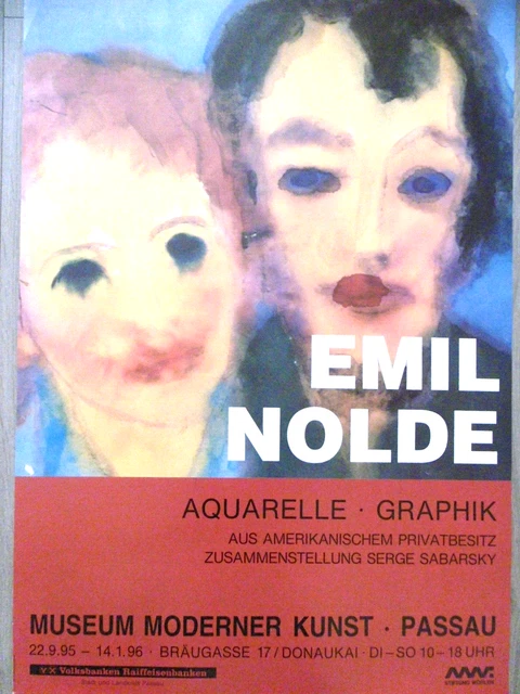 NOLDE EMIL AFFICHE originale 1995 Portrait Expressionnisme allemand ...