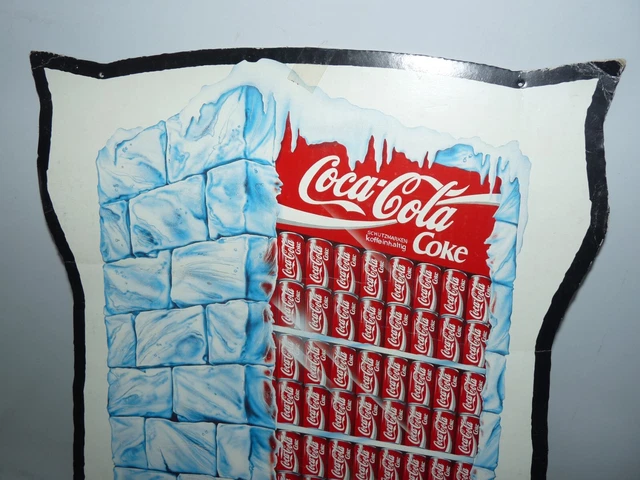 ANCIENNE PLAQUE PLV publicitaire coca cola / en carton / 58cm x 40cm ...