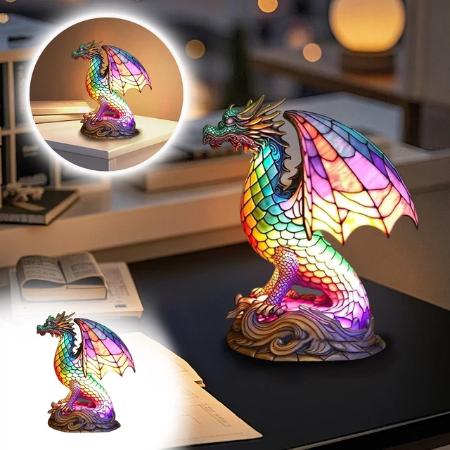 FEILONG BUILT IN Electronic Lamp Animal Night Light Home Dyed Resin ...