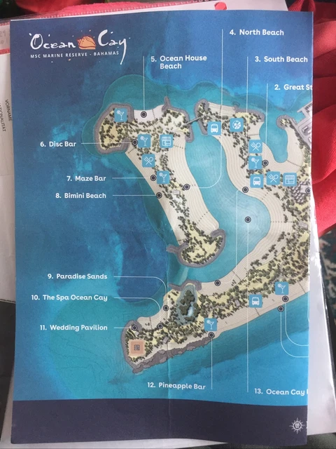 OCEAN CAY MAP Msc Marine Reserve Bahamas EUR 1,00 - PicClick DE