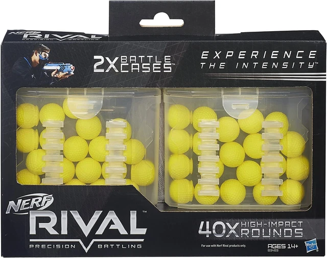 NERF SERIE RIVAL Paquete Caja 2 Batalla Cases 40 Bolas Munición HASBRO ...