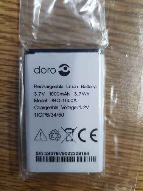 GENUINE DORO DBO-1000A Battery FOR DORO 1372 / 2404 / 1370 / 1000mAh £ ...
