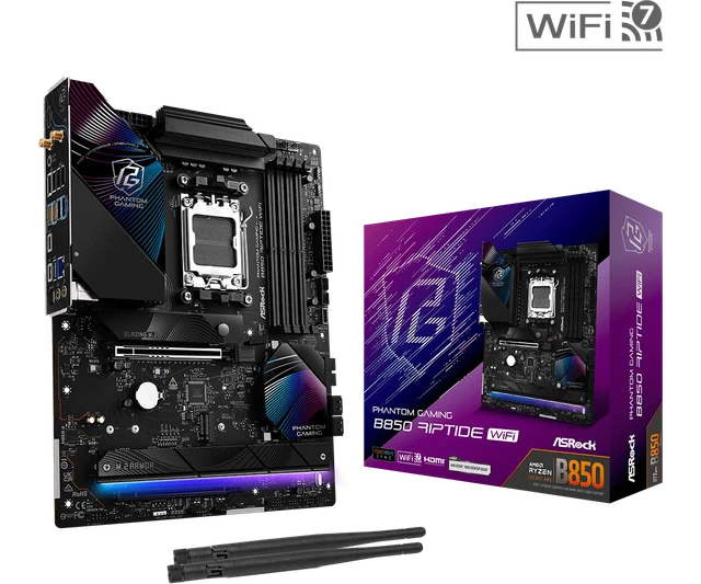 ASROCK B850M RIPTIDE WiFi DDR5 Socket AM5 Motherboard £249.99 - PicClick UK