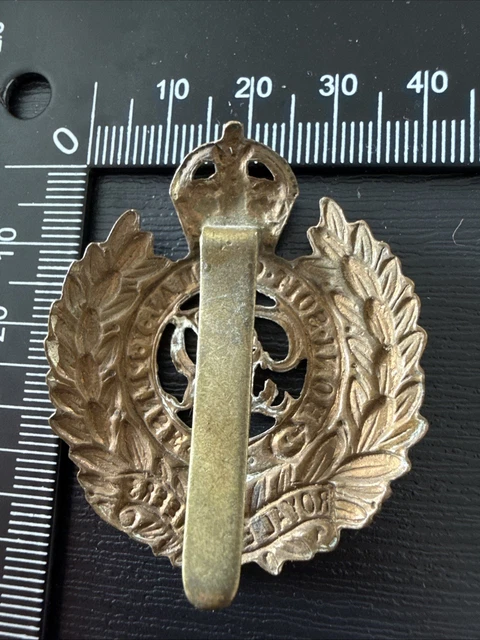 WW1 ROYAL ENGINEERS Regiment Brass Cap Badge World War I British ...