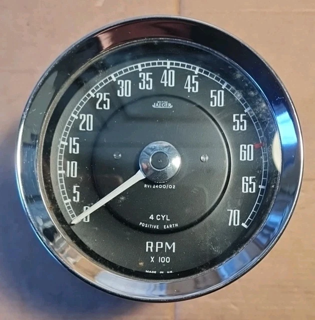 CLASSIC BRITISH JAEGER Rev Counter RVI 2400/02 4 Cylinder Positive ...