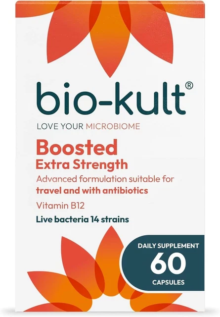 BIO-KULT BOOSTED EXTRA Strength Gut Health 14 Strains Probiotics for ...