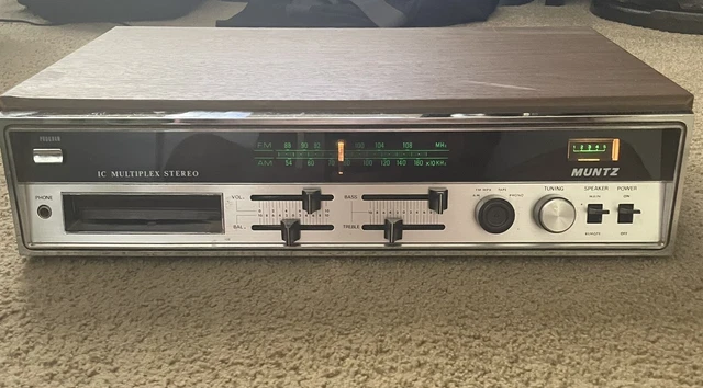 VINTAGE MUNTZ 8 Track Player Stereo Receiver Model 7250 Multiplex Wood ...