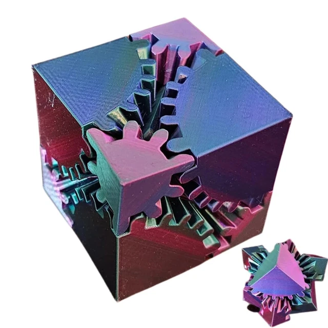 3D PRINTED SPINNER Cube Fidget Toy Sensory Autism Stress Relief Gift ...
