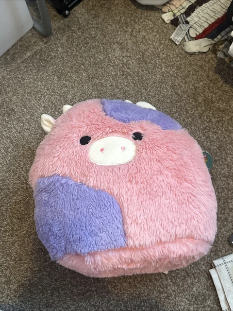 SQUISHMALLOW 12” FUZZ-MALLOW Fuzz-a-mallow PATTY THE COW pink & Purple ...