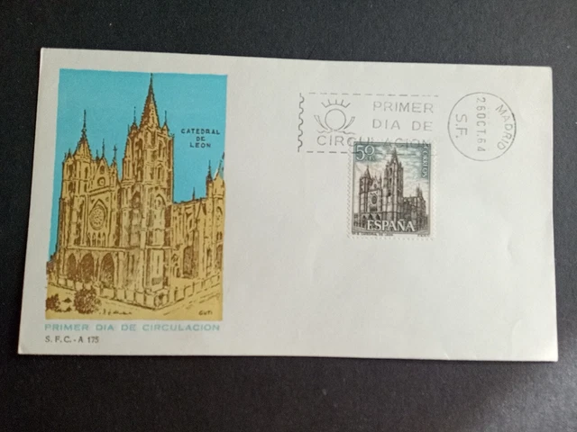 SOBRE PRIMER DÍA Fdc España 1964 Turismo. Catedral De León EUR 0,50 - PicClick IT