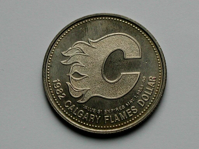 MEL BRIDGMAN 1983 Hockey Trade Dollar Token for NHL Calgary Flames $5. ...