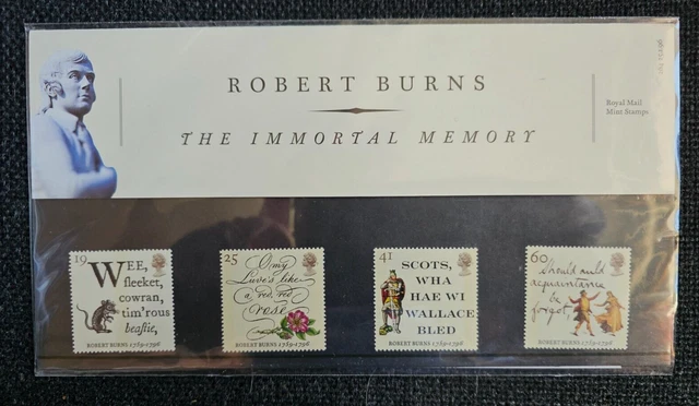 ROBERT BURNS THE Immortal Memory Royal Mail Mint Stamps Presentation ...
