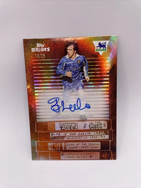 TOPPS DECADES 1990S Premier League - Gianfranco Zola - Auto /25 In The ...