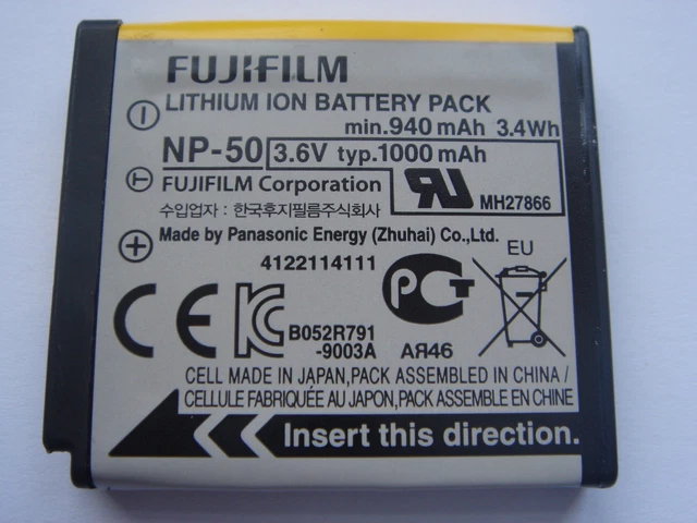 BATTERIE D'ORIGINE FUJIFILM NP-50 NP50 3.6V 1000mAh GENUINE ORIGINAL ...
