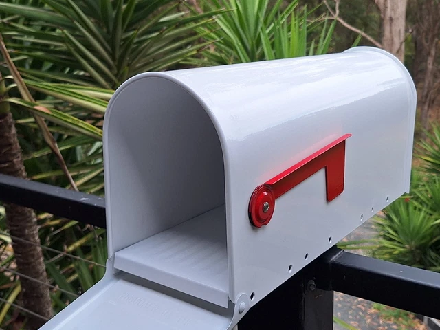 US STYLE LETTERBOX MAIL BOX AMERICAN MAILBOX INDICATOR WHITE NEW STEEL ...