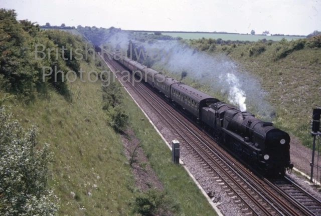 35MM SLIDE BRITISH Railways BR Steam Loco Class WCBB 34093 Wallers Ash ...