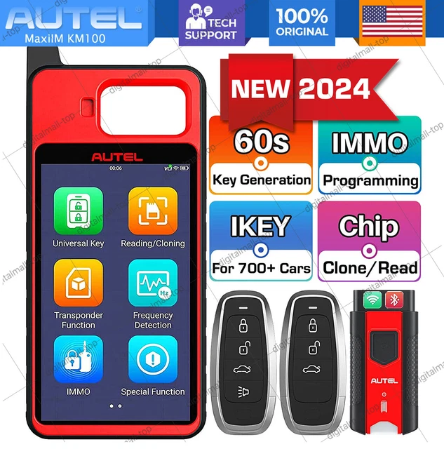AUTEL MAXIIM KM100 2024 IMMO Key Fob Programmer Immobilizer Tool Key ...