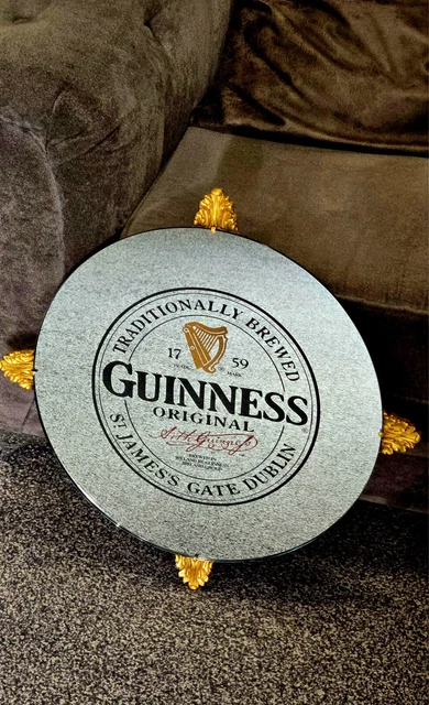 VINTAGE GUINNESS MIRROR 555mm X 555mm With Stunning Gilded Frame £99.99 ...