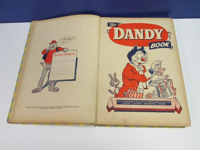 ORIGINAL VINTAGE THE DANDY BOOK ANNUAL 1956 comic KORKY THE CAT £33.93 ...