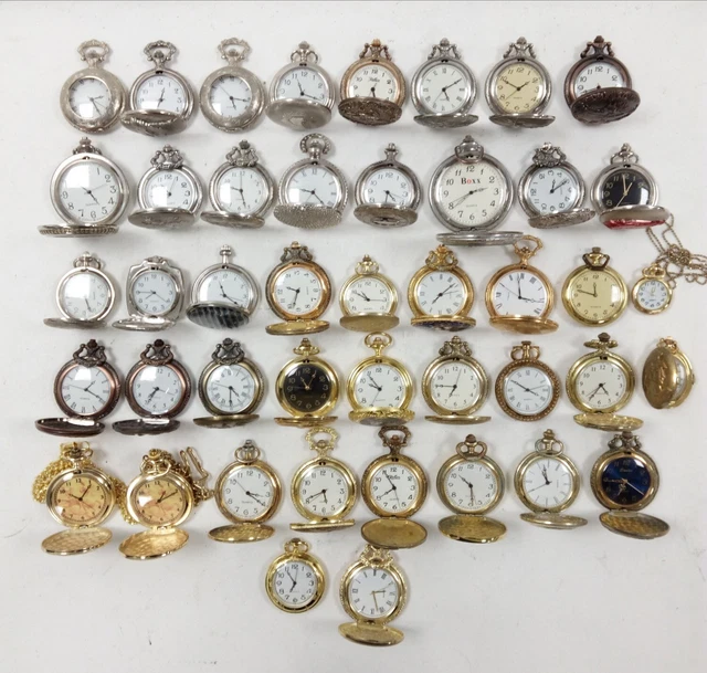 Vintage Pocket Watch Collection Assorted Designs And Metals