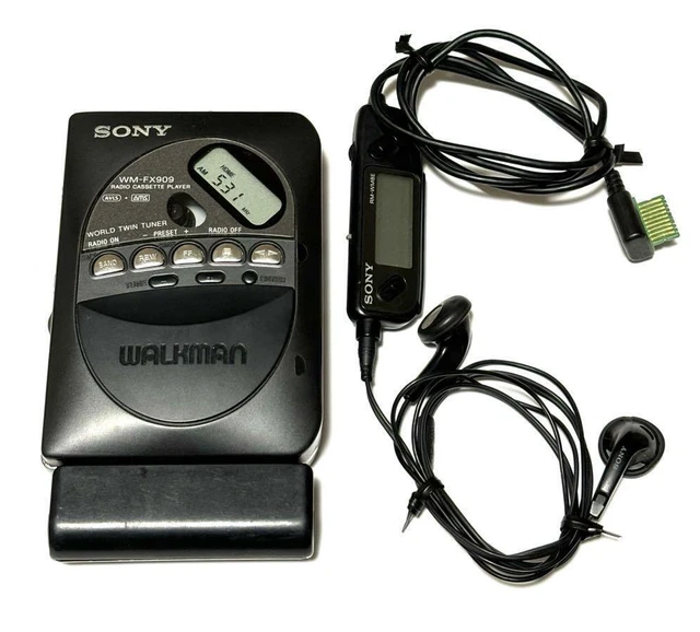 SONY WALKMAN RADIO Cassette Player WM-FX909 Operation confirmed remote ...