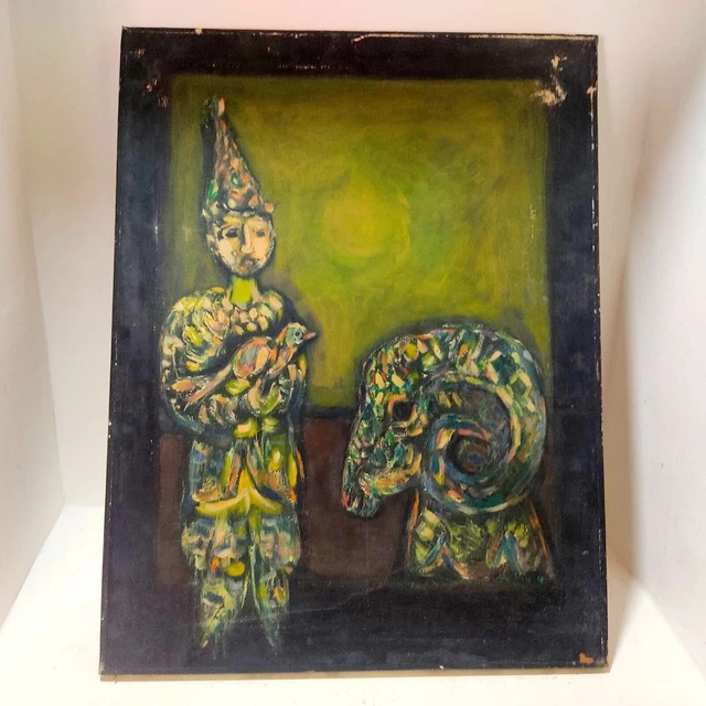 ELIAZ OIL PAINTING Vintage Canvas Religious Painting 1971 Signed ...