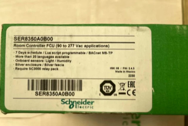 SCHNEIDER ELECTRIC SER8350A0B00 Room Controller FCU (90 to 277 Vac ...