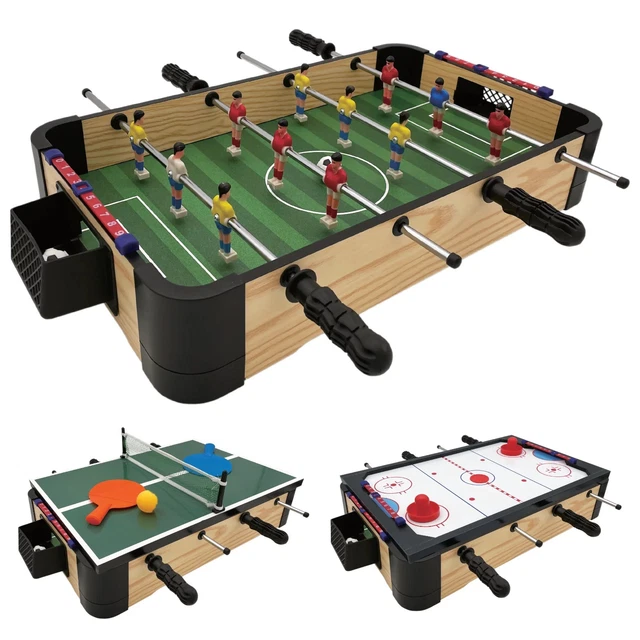 WOODEN MINI FOOSBALL Table Top Football Soccer Game Set Kids Family ...