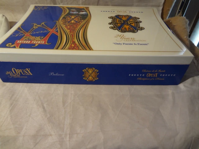 ARTURO FUENTE OPUS X 20th Anniversary Believe Cigar Box Empty Blue ...