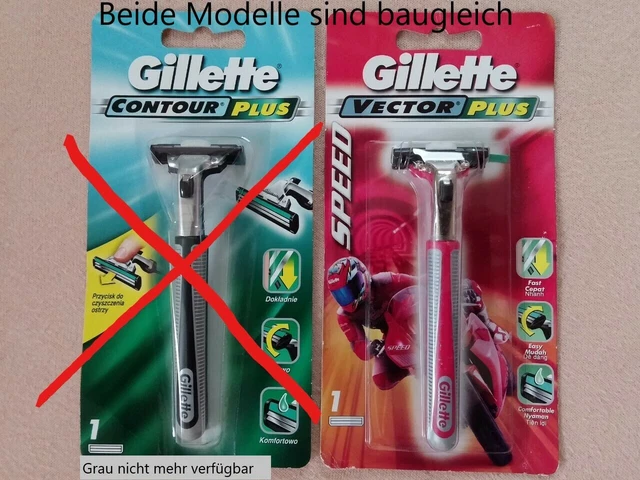 ORIGINAL GILLETTE CONTOUR Plus Rasierer Edelstahlkopf neu in OVP ...