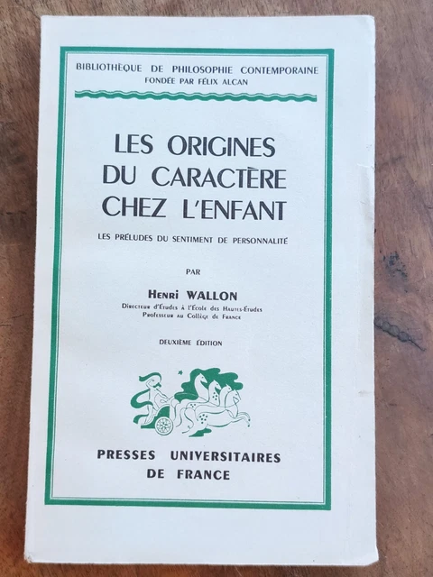 LES ORIGINES DU caractère chez l'enfant par Henri Wallon, 1949 EUR 5,00 ...