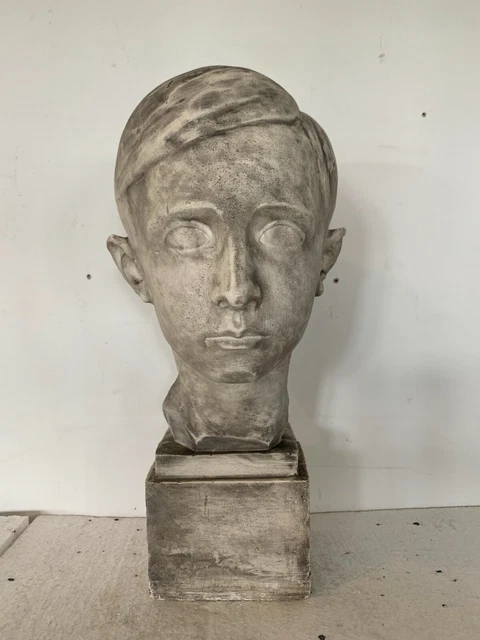 BUSTE D'UN JEUNE homme en plâtre signé Gerard Choain XX siècle EUR 720 ...