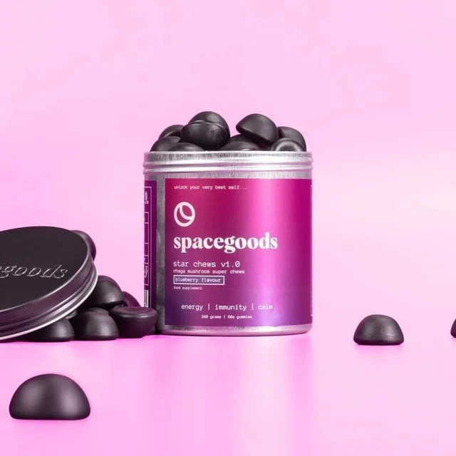 SPACEGOODS STAR CHEWS Chaga Mushroom Gummies Immunity & Vitamin 30 ...