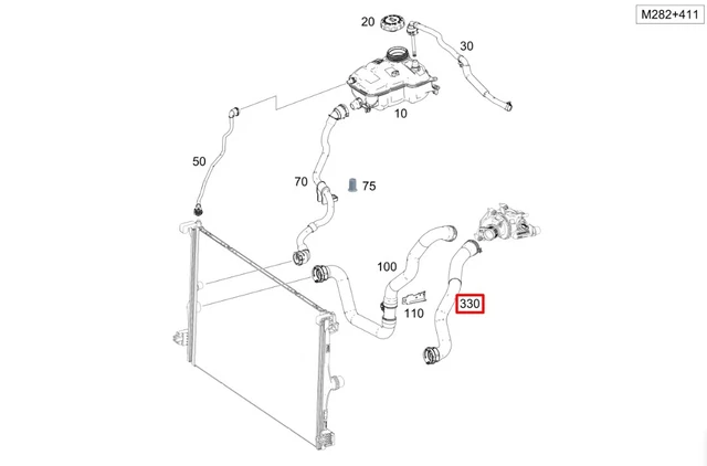 MERCEDES-BENZ GENUINE COOLANT Line High Temperature Fits GLA GLB 247 ...